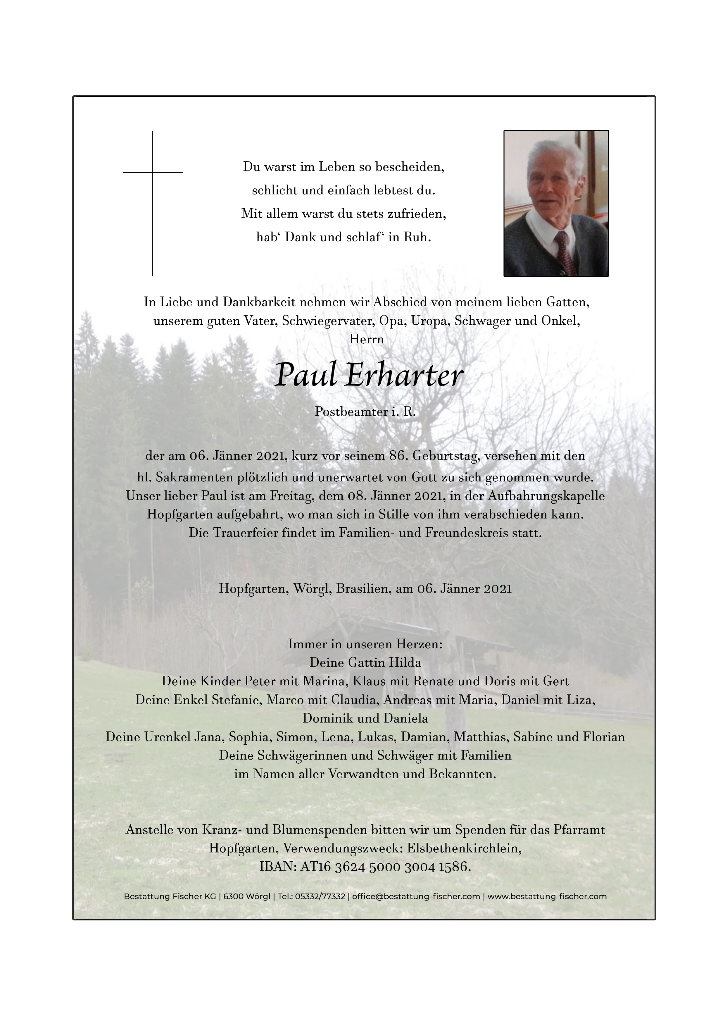 Sterbefälle - Bestattung Fischer KG - Wörgl